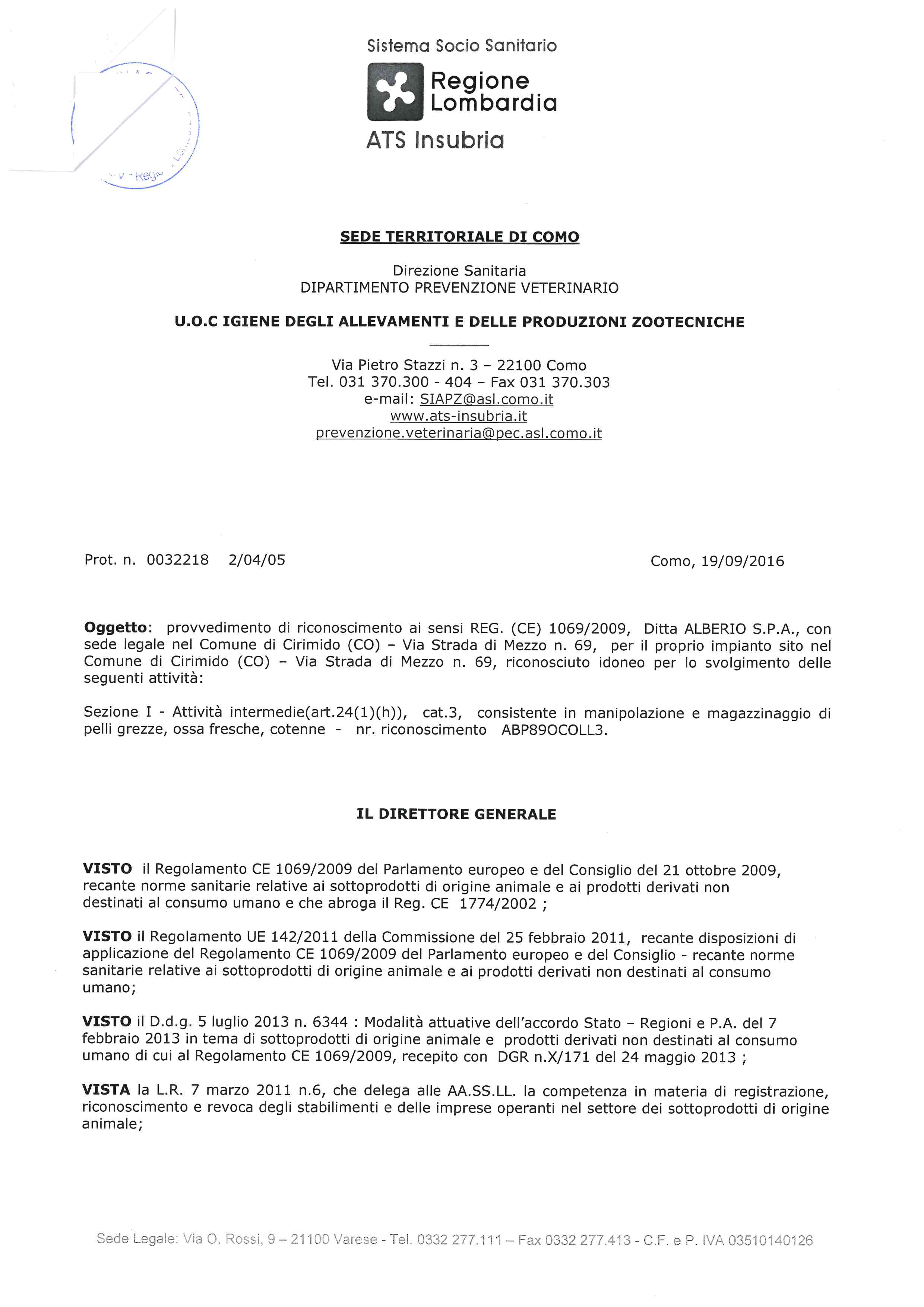 Alberio spa - alberio spa, rendering, animal by-product, animal fat ...